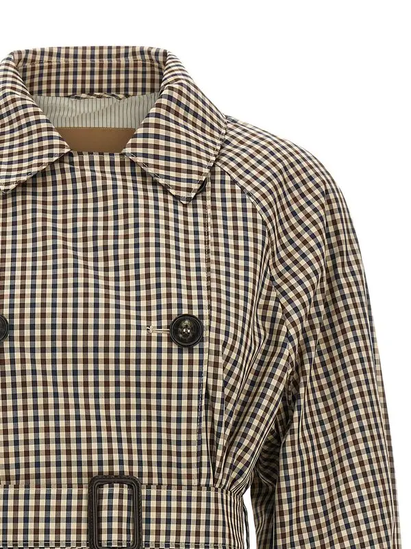 Max Mara Mtcfate" Waterproof Checked Cotton Blend Trench Coat