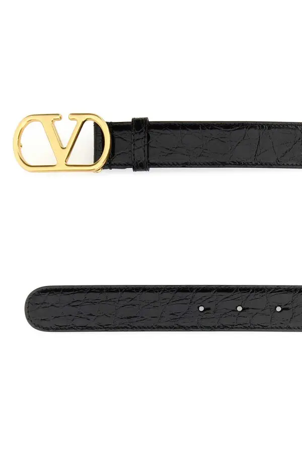 Valentino Garavani Leather Vlogo Belt