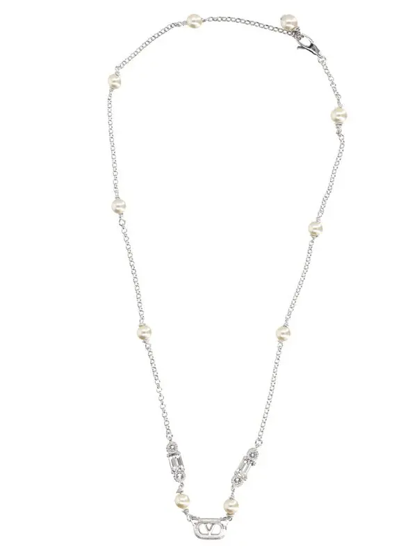 Valentino Garavani Ovalette Crystal Necklace - Silver