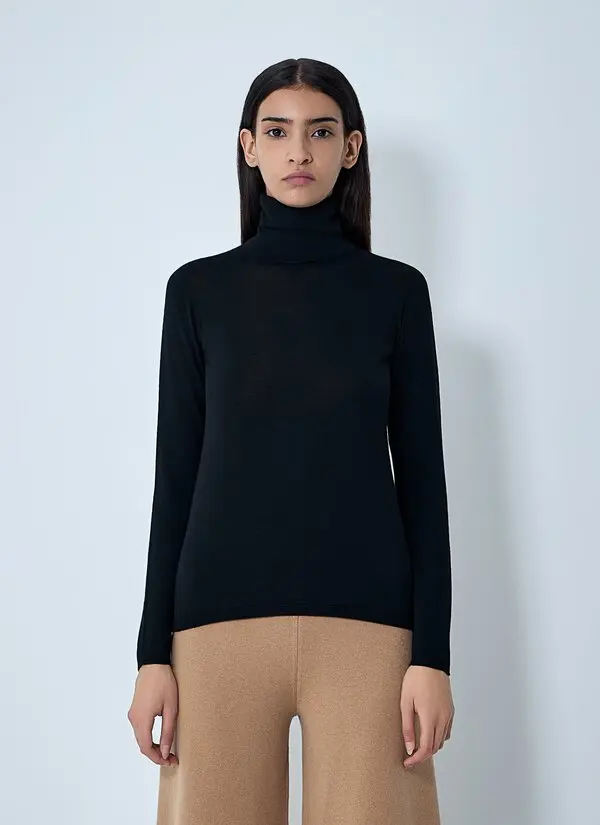 Max Mara Wool Turtleneck Sweater - Black