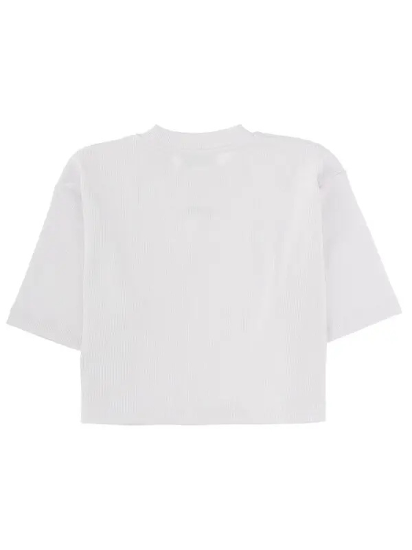 Off-White Cropped T-shirt With Logo - White