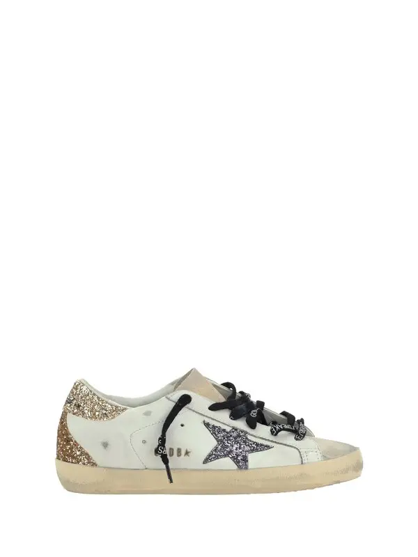 GOLDEN GOOSE Super-star Leopard Print Sneakers - White