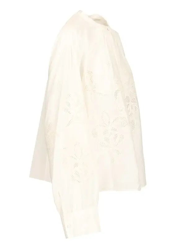 FORTE_FORTE Lunamaris Embroidery Voile Bohemian Shirt - White