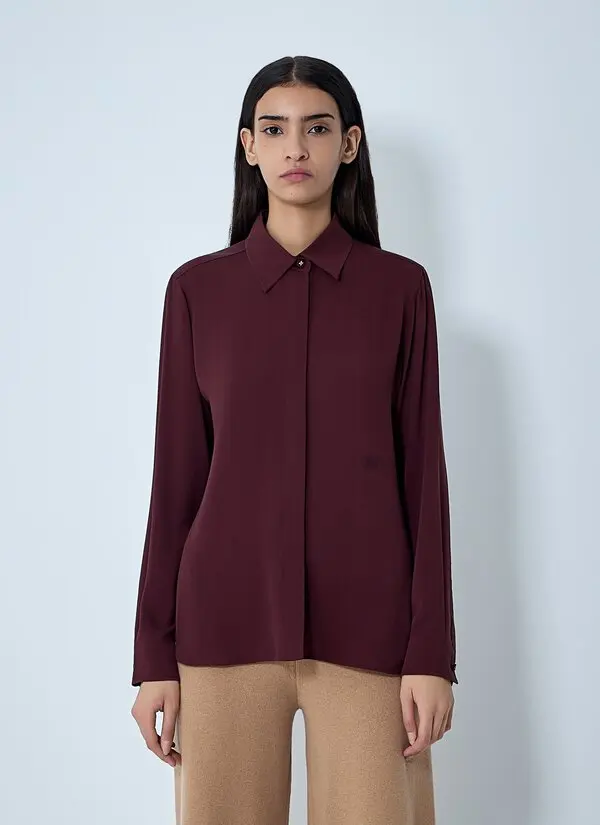 Max Mara Silk Button-down Shirt - Red