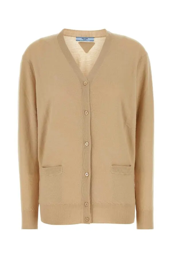Prada Beige Cashmere Cardigan - Brown
