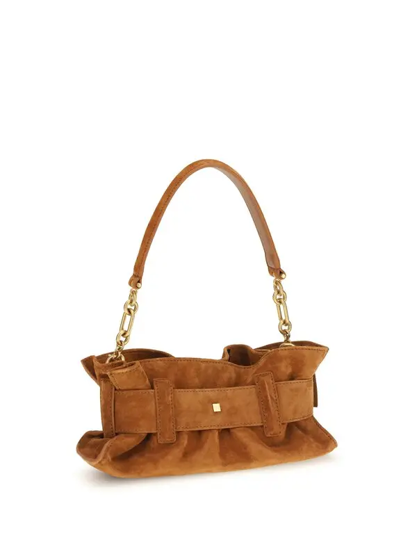 Balmain Suede Leather Anthem Mini Bag - Cream