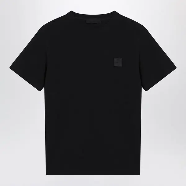 Stone Island Navy T-shirt With Logo Patch - Blue