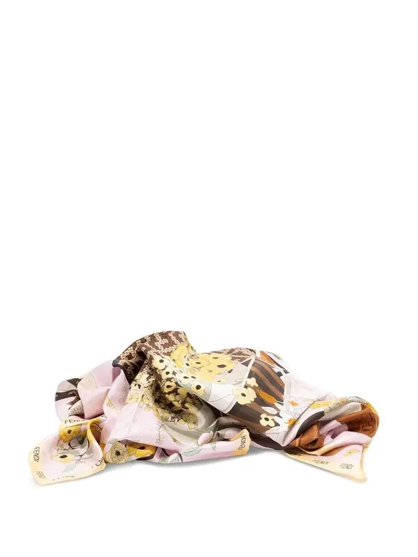 Fendi Gardening` Print Foulard - Multicolor