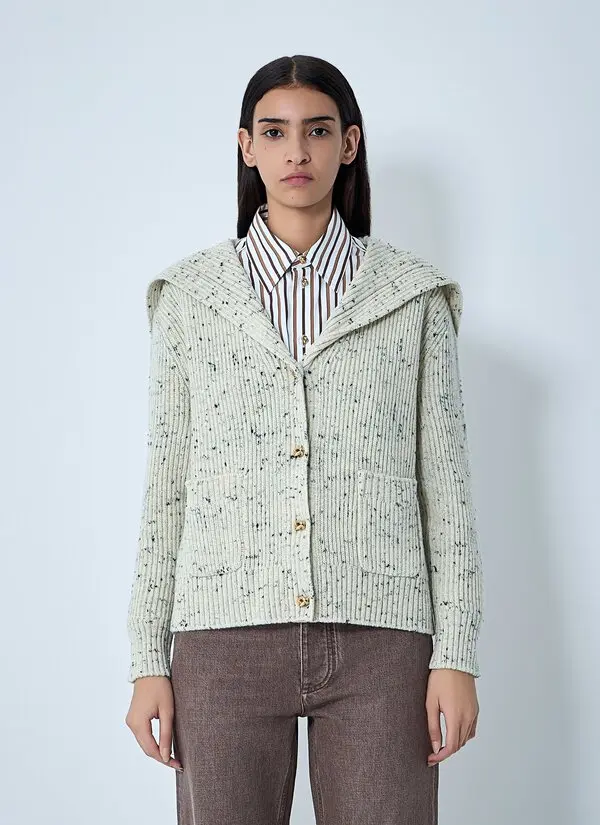 Bottega Veneta Wool English Rib Cardigan With Knot Detailing - Multicolor