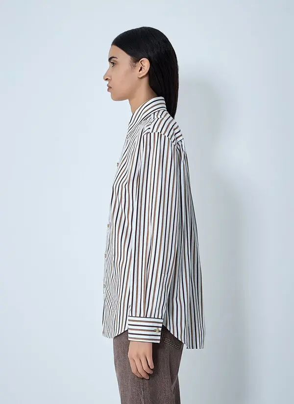 Bottega Veneta Striped Cotton Poplin Button-down Shirt