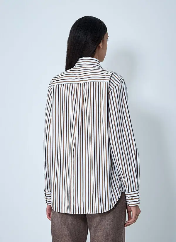 Bottega Veneta Striped Cotton Poplin Button-down Shirt