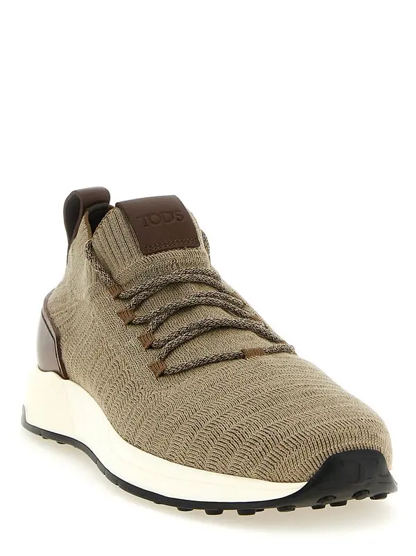 TOD'S Technical Fabric And Calf Leather Sock Sneakers - Brown