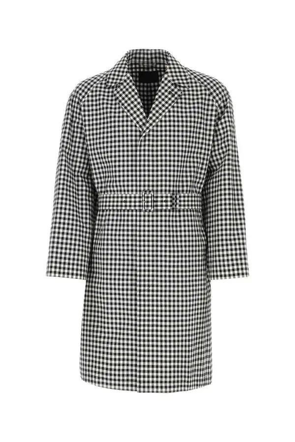 Prada Embroidered Cotton Overcoat
