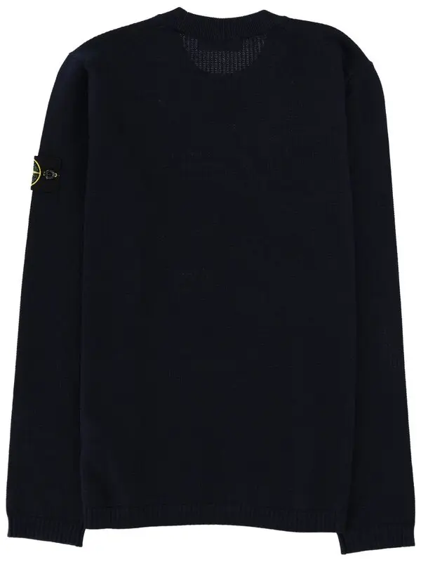 Stone Island Cotton Crewneck Pullover With Logo Patch - Blue