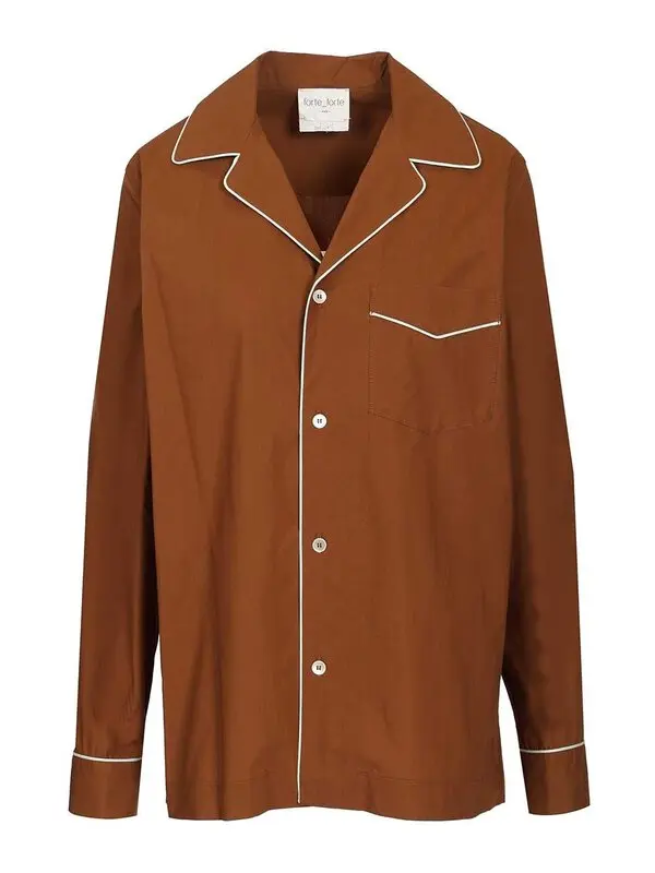 FORTE_FORTE Cotton Poplin Shirt With Contrast Piping