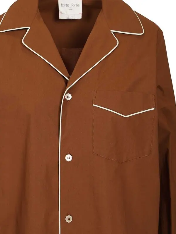 FORTE_FORTE Cotton Poplin Shirt With Contrast Piping