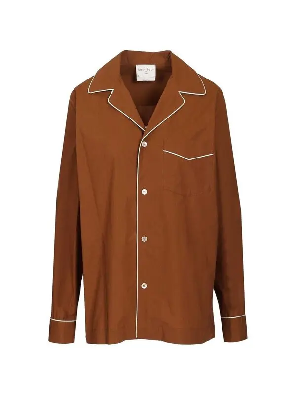 FORTE_FORTE Cotton Poplin Shirt With Contrast Piping