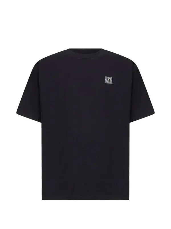 Stone Island T-shirt With Logo Patch - Black