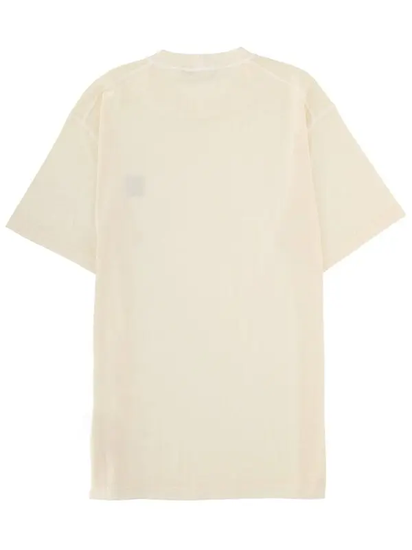 Stone Island T-shirt With Logo Patch - Cream