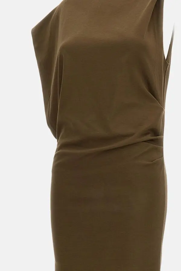 Jacquemus Asymmetric Draped Midi Dress