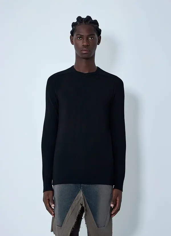 Rick Owens Long Sleeve Technical Knit Sweater - Black