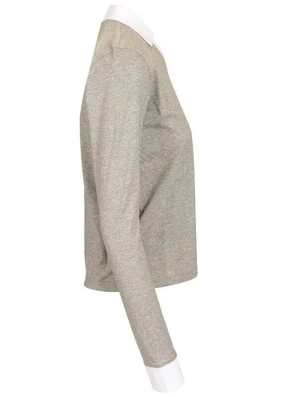 Miu Miu Cotton Jersey Collared Sweatshirt With Logo Detail