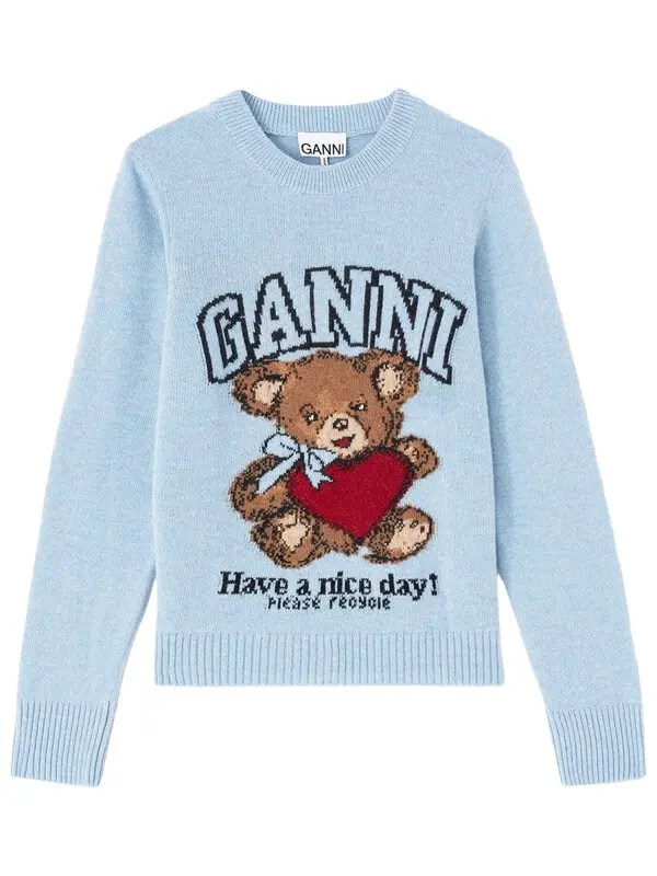 GANNI Wool Jersey Sweater - Multicolor