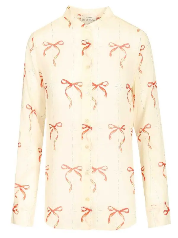 FORTE_FORTE Serafino Printed Cotton-silk Blend Shirt