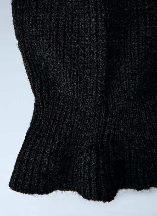 LEMAIRE Knitted Wool-blend Hood - Brown