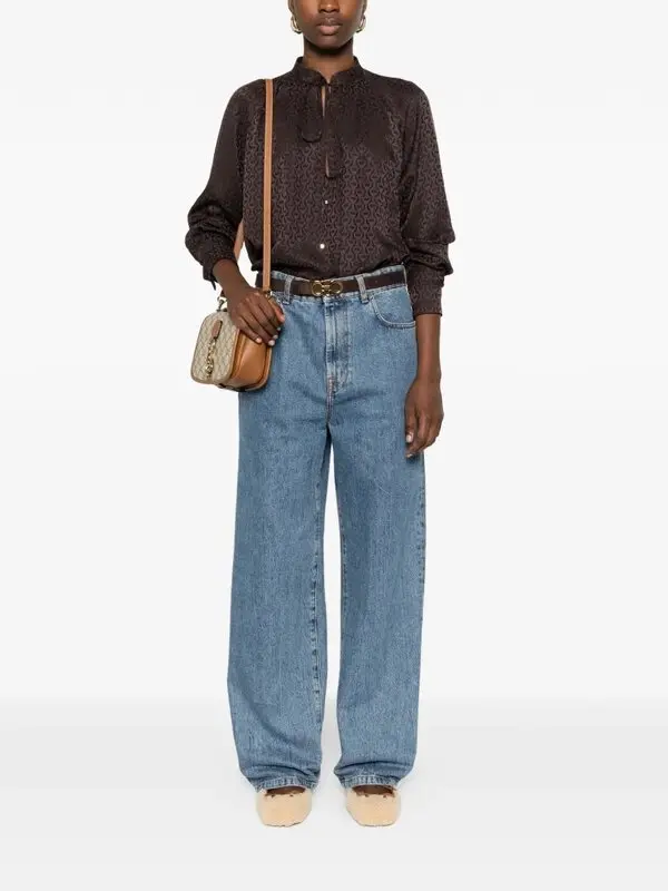 Gucci Horsebit Jacquard Silk Shirt
