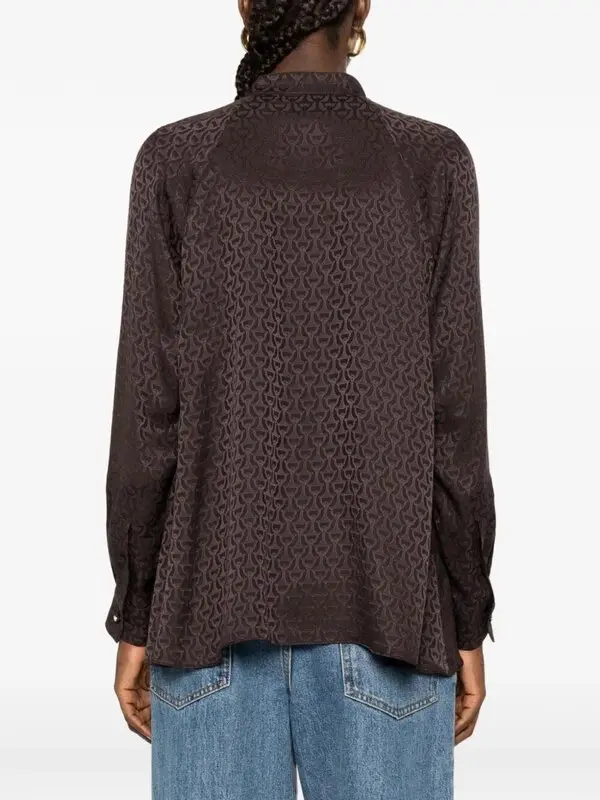 Gucci Horsebit Jacquard Silk Shirt