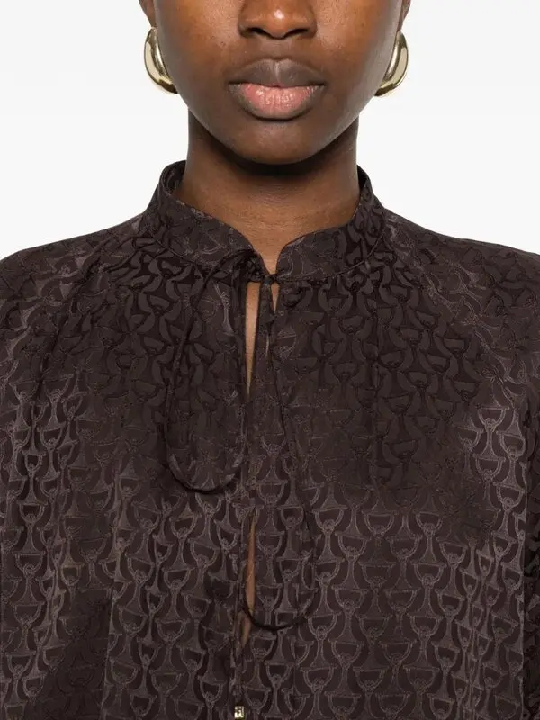 Gucci Horsebit Jacquard Silk Shirt