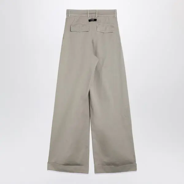 Palm Angels Cotton Wide Leg Trousers - Cream