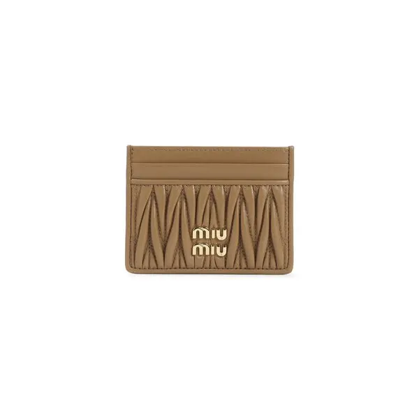 Miu Miu Lamb Leather Cardholder - Brown
