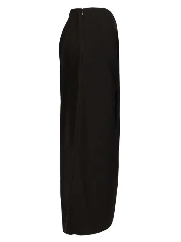 Celine Draped Viscose Skirt With Integrated Leather Belt