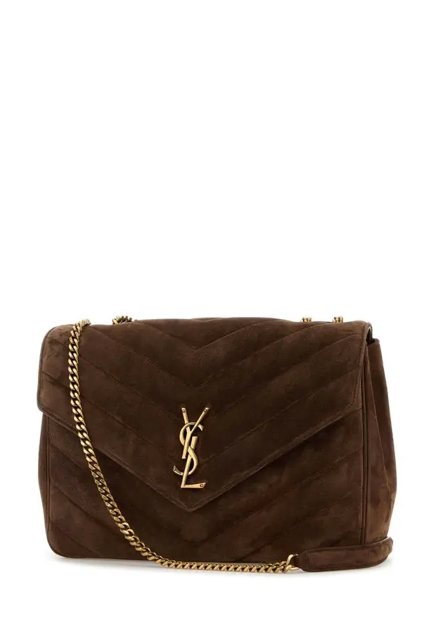 Saint Laurent Suede Large Lou Lou Shoulder Bag - Brown