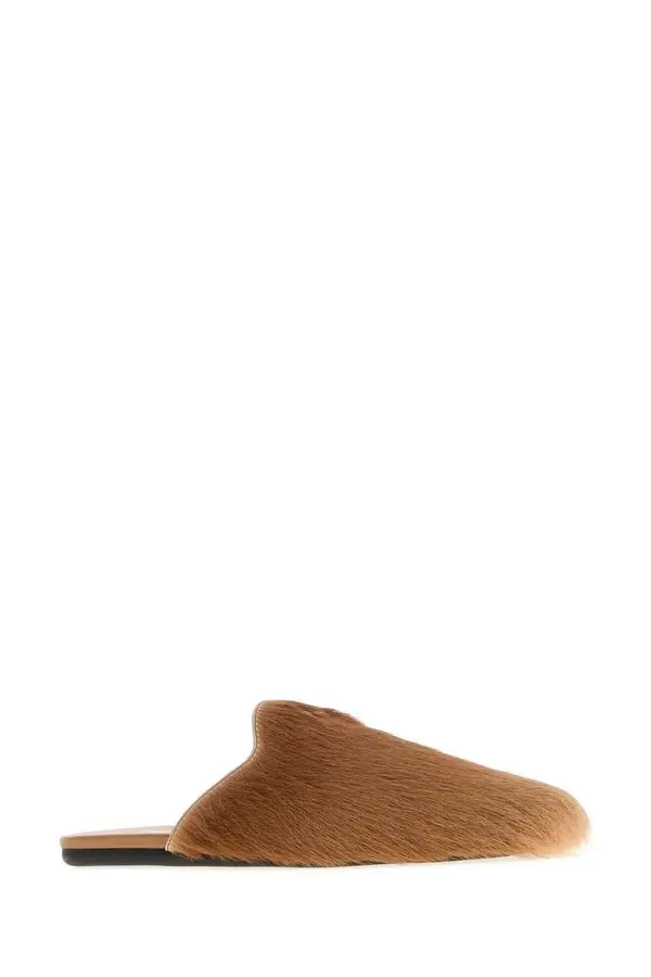 Prada Calf Hair Slippers - Brown