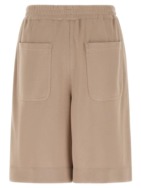 Brunello Cucinelli Piqué Cotton Shorts - Brown