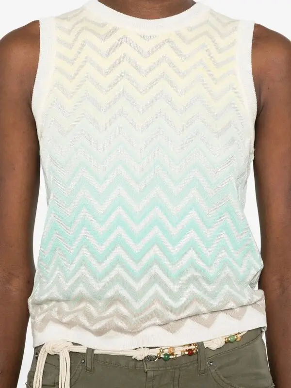 Missoni Chevron Knit Sleeveless Top