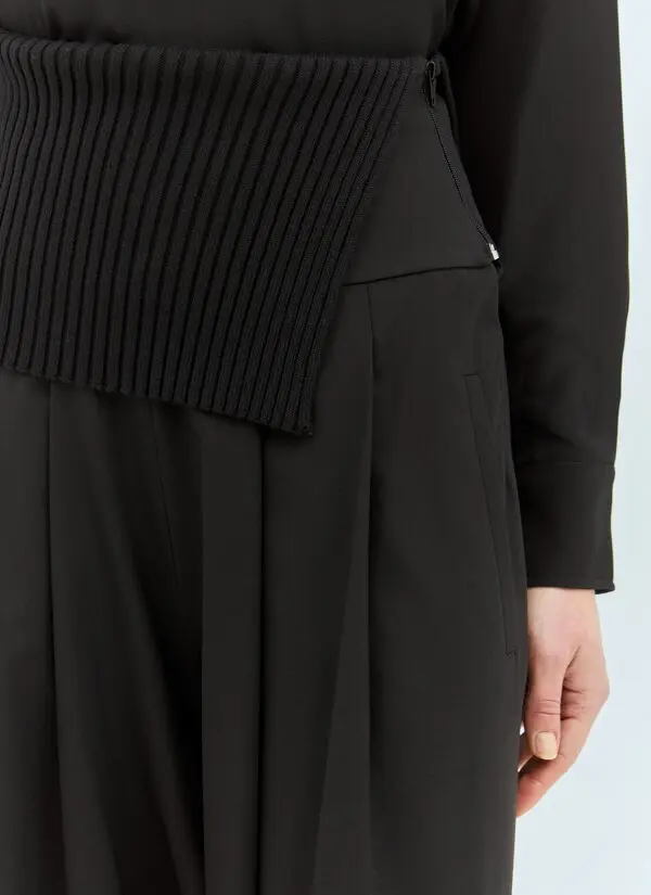 Max Mara Long Stretch Wool Canvas Pants