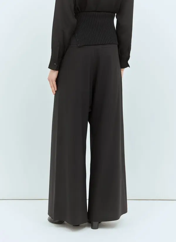 Max Mara Long Stretch Wool Canvas Pants