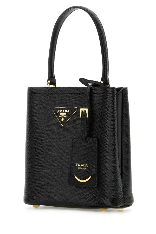 Prada Leather Small Panier Handbag - Black