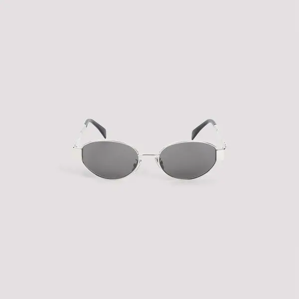 Celine Triomphe 01 Oval Sunglasses - Silver