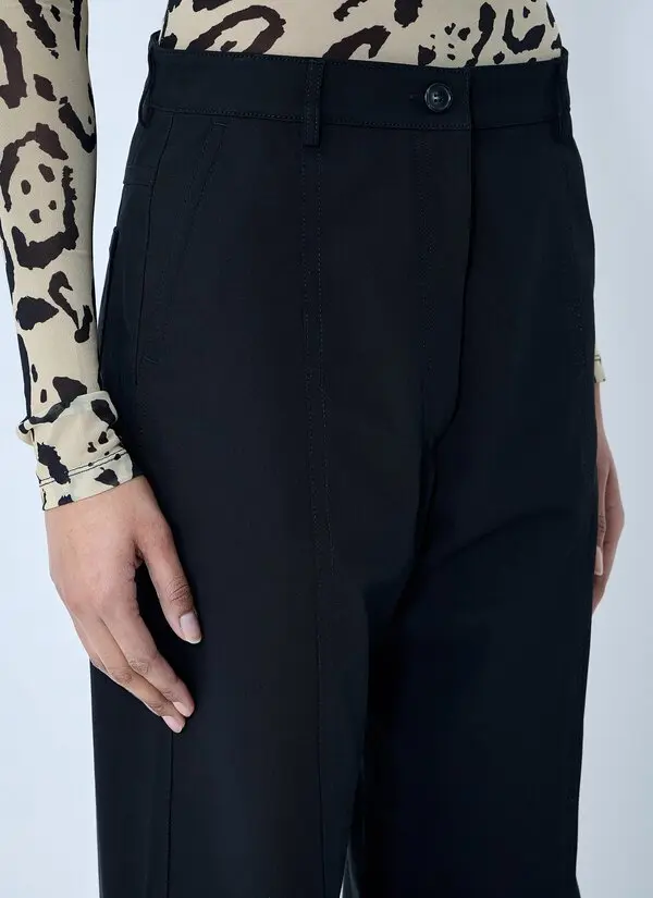 Sportmax Era Paneled Stretch Cotton Trousers