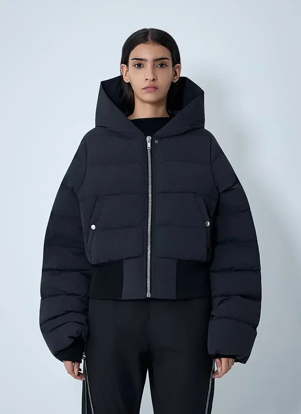 Rick Owens Hooded Down Jacket - Black