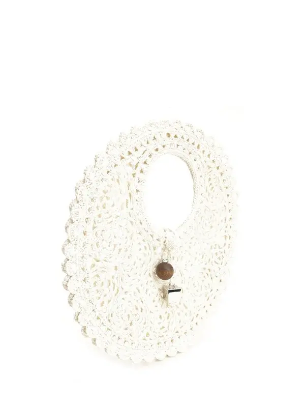 Jacquemus Le Petit Rond Spiaggia Crocheted Raffia Handbag - White