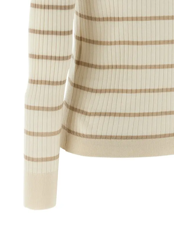 Max Mara Ribbed Cashmere And Silk Blend Polo Shirt - Cream