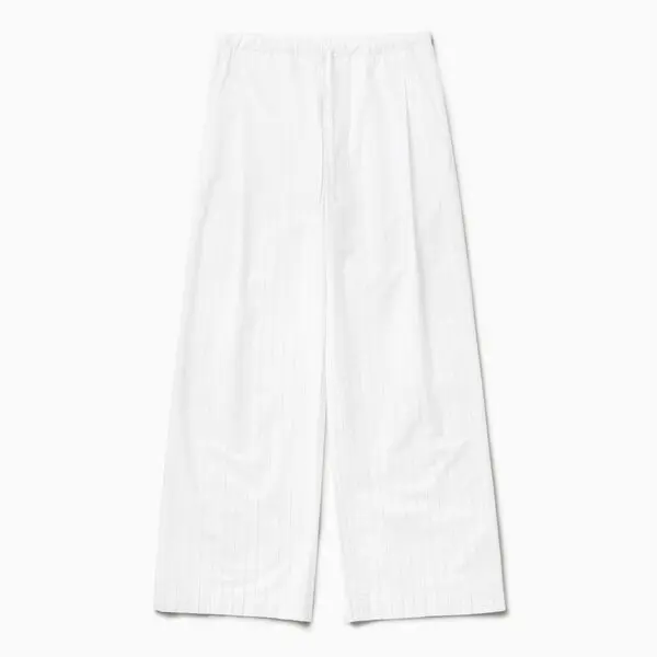 1989 STUDIO Striped Poplin Cotton Boxy Pants - White