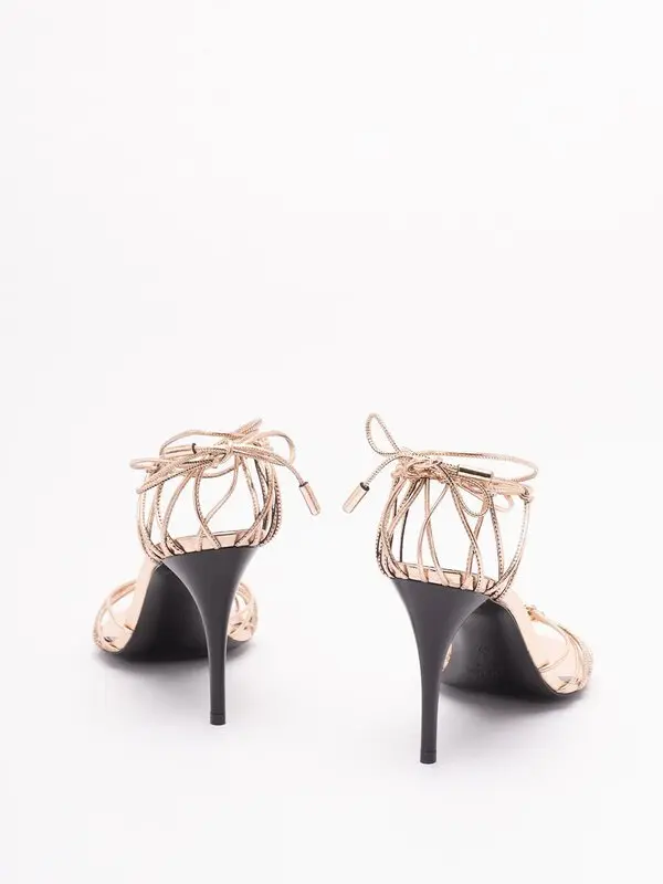 Saint Laurent Babylone Metallic Leather Sandals - Multicolor