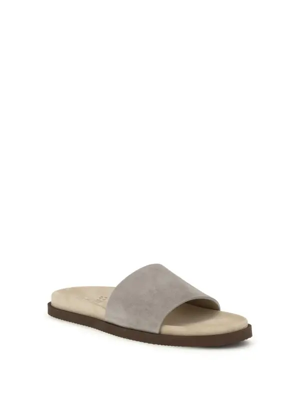 Brunello Cucinelli Suede Slide Sandals